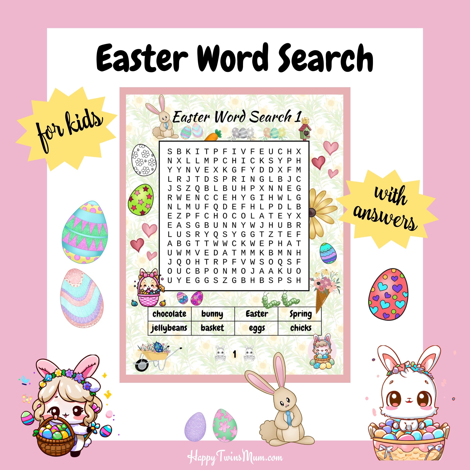 Easter Word Search Printable Easter Activity for Kids and Adults ...