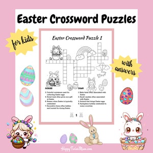Easter Crossword Puzzles for Kids| Printable Easter Activity for Kids ...