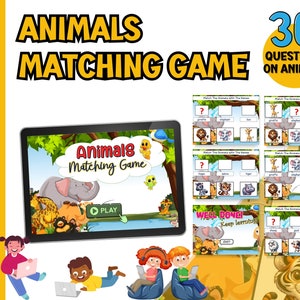 Powerpoint Games| Animals Matching Game for Kids| Classroom Activity ...