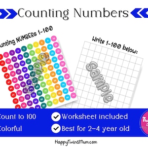 Counting Numbers 1-100 Education Printable| Numbers 1-100 Chart ...