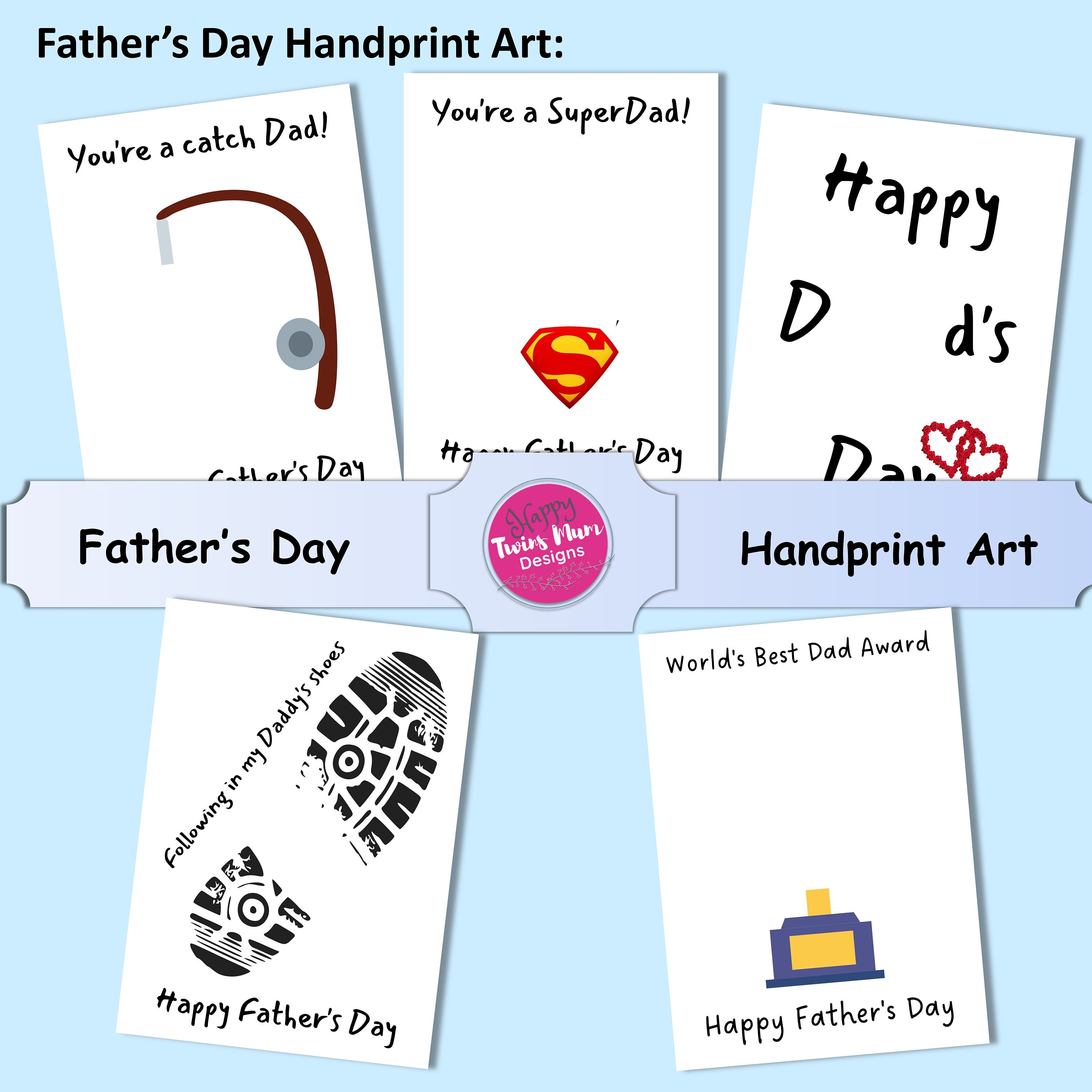 Father's Day Handprint Art | Keepsake Memory Craft DIY Card | Father's ...
