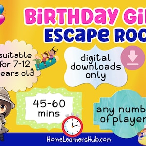 Birthday Girl Escape Room Printables Kit| Family Game Night| DIY ...