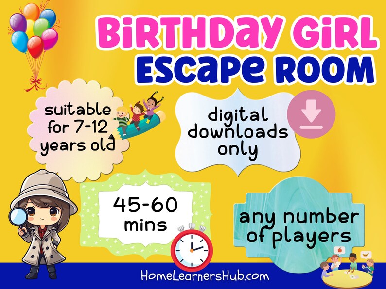 Birthday Girl Escape Room Printables Kit| Family Game Night| DIY ...