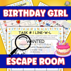 Birthday Girl Escape Room Printables Kit| Family Game Night| DIY ...