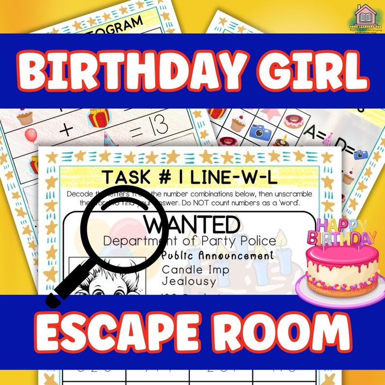 Birthday Girl Escape Room Printables Kit| Family Game Night| DIY ...