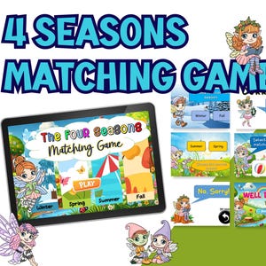 Powerpoint Games for Kids| 4 Seasons Matching Game| Classroom ...
