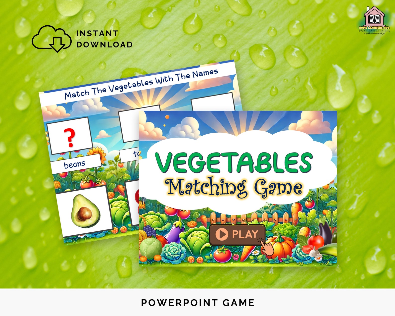Powerpoint Games| Vegetables Matching Game for Kids| Classroom ...