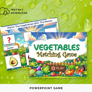 Powerpoint Games| Vegetables Matching Game for Kids| Classroom ...