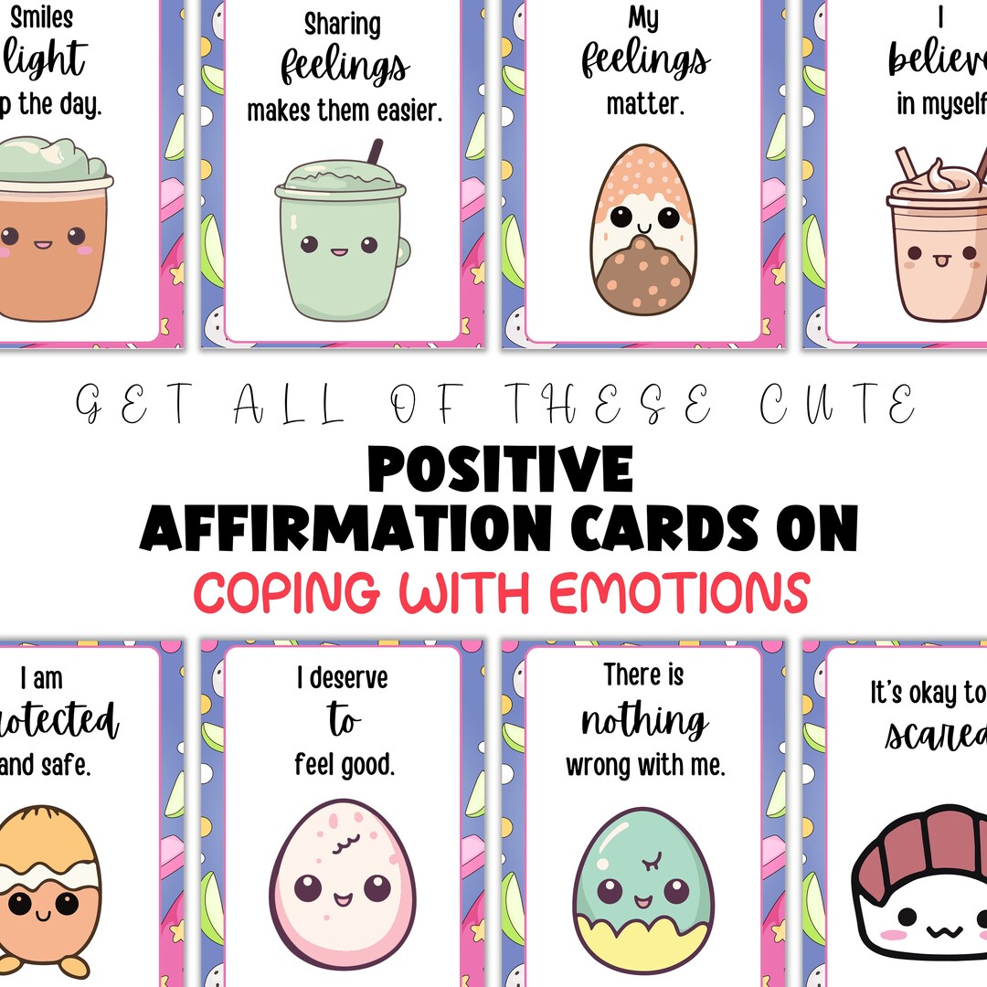 Positive Affirmation Cards for Kids SEL Coping With Emotions Cards ...