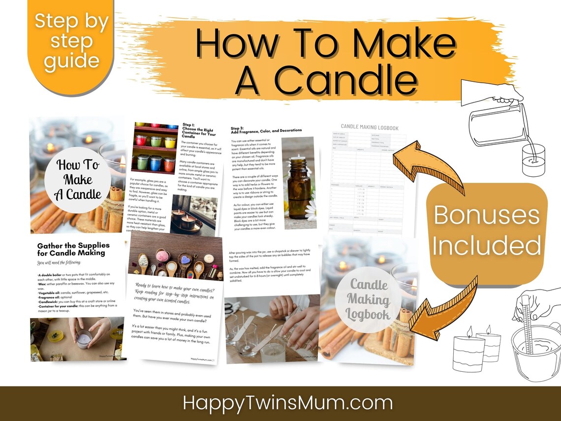 How to Make A Candle Printable Printable Candle Recipe - Etsy