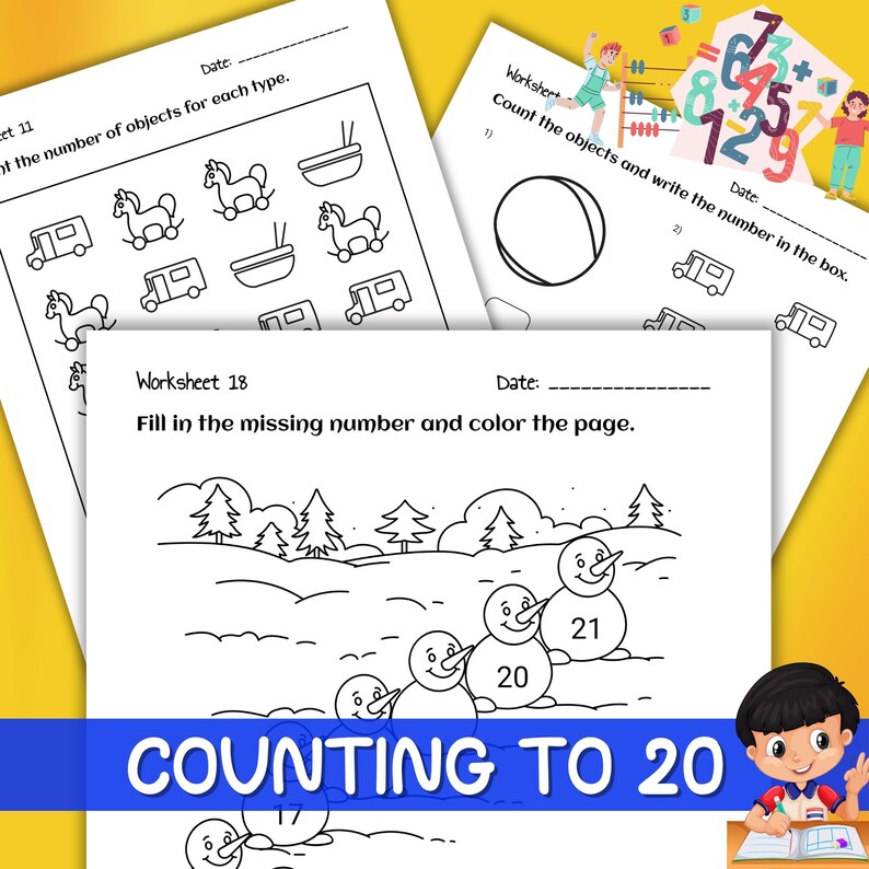 Counting to 20| Learn to Count Worksheets | Classroom Activities ...