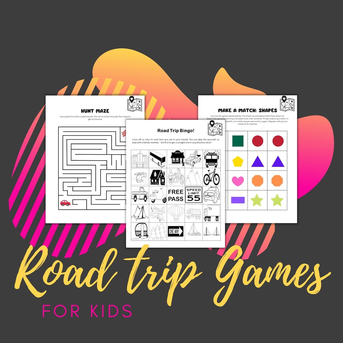 Road Trip Games for Kids Road Trip Activities Fun | Etsy