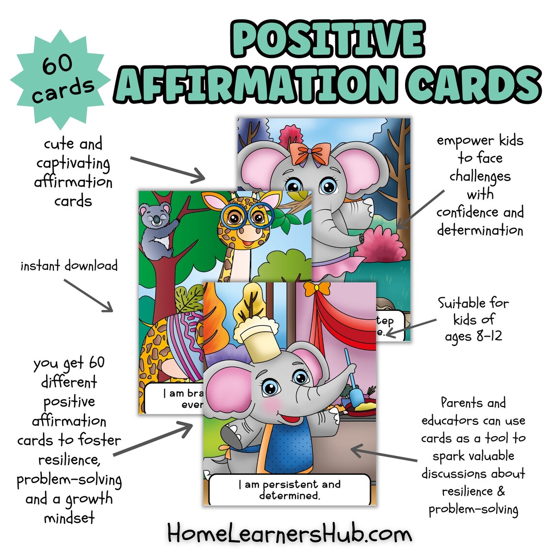 Positive Affirmation Cards for Kids SEL to Build Resilience and ...