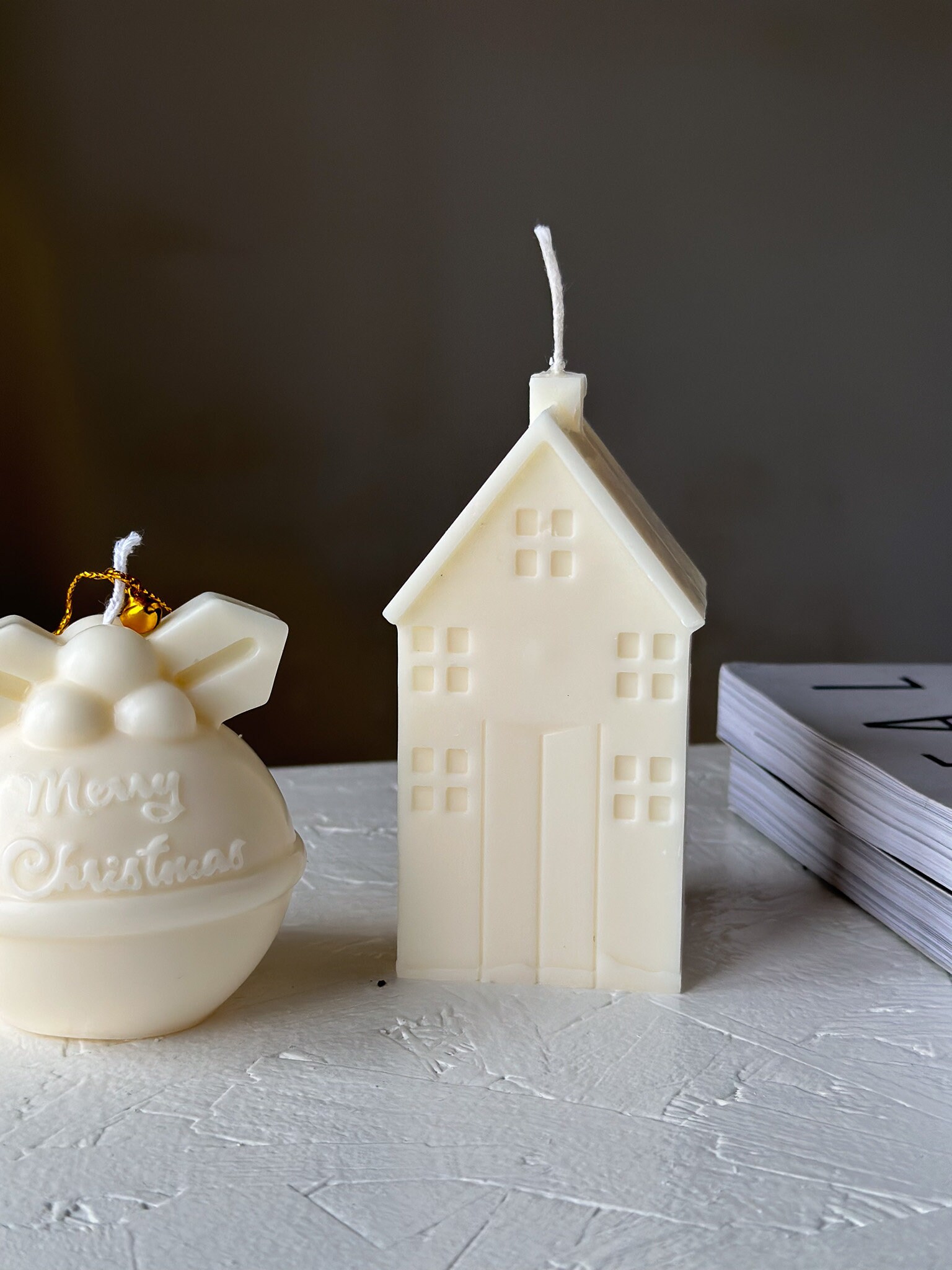 Large House Shape Candle, Big Cottage Design Candle, Tall Christmas ...