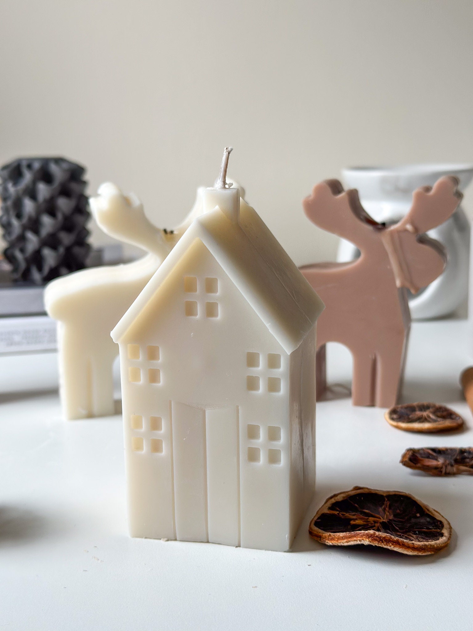 Large House Shape Candle, Big Cottage Design Candle, Tall Christmas ...