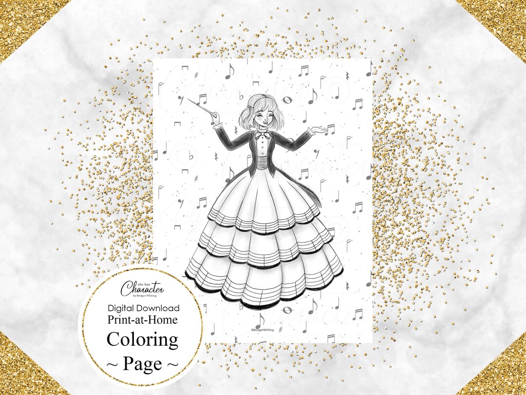 Magic in Music ~ Coloring Page ~ Print-at-home ~ Digital Download File ...