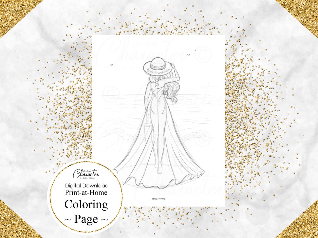 By the Beautiful Sea ~ Coloring Page ~ Print-at-home ~ Digital Download ...