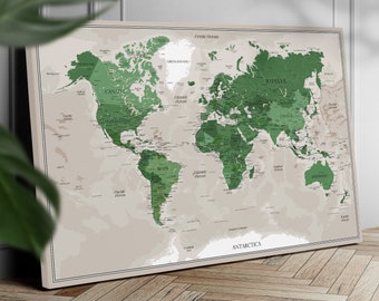 Custom Pushpin World Map Canvas Modern Travel Pinboard for - Etsy