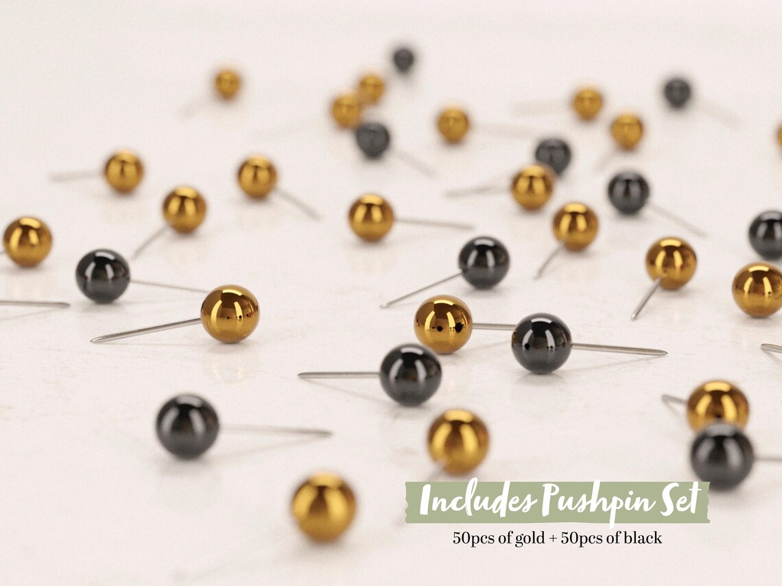 Personalized Push Pin World Map on Canvas: Travel Tracker Pinboard - Etsy