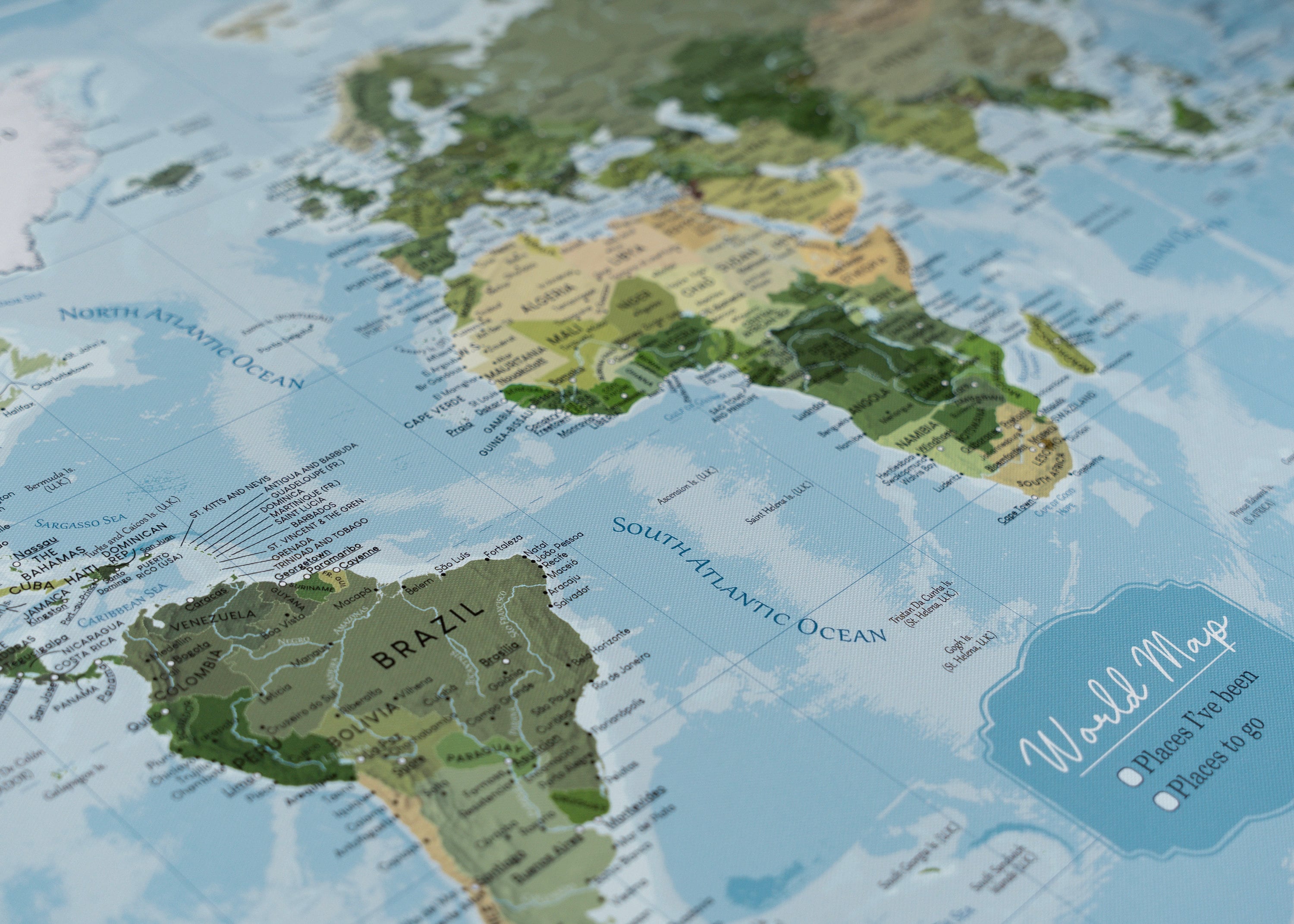 Personalized Pinboard Travel World Map Canvas Handmade Home Decor ...