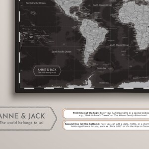 Custom Pushpin World Map Canvas Modern Travel Pinboard for - Etsy