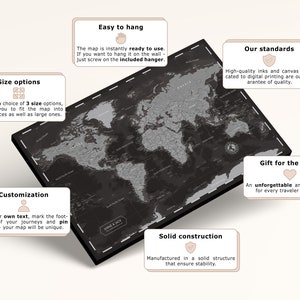 Custom Pushpin World Map Canvas Modern Travel Pinboard for - Etsy