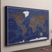 Customized World Travel Map on Canvas With Pins Ideal for Tracking ...