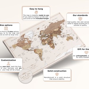 Personalized Pinboard World Map Home Decor Canvas Travel Weltkarte Wall ...