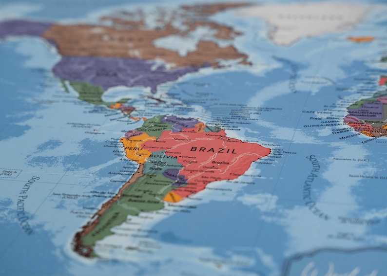 Personalized Travel World Map Push Pin Canvas Pinboard Handmade Home ...