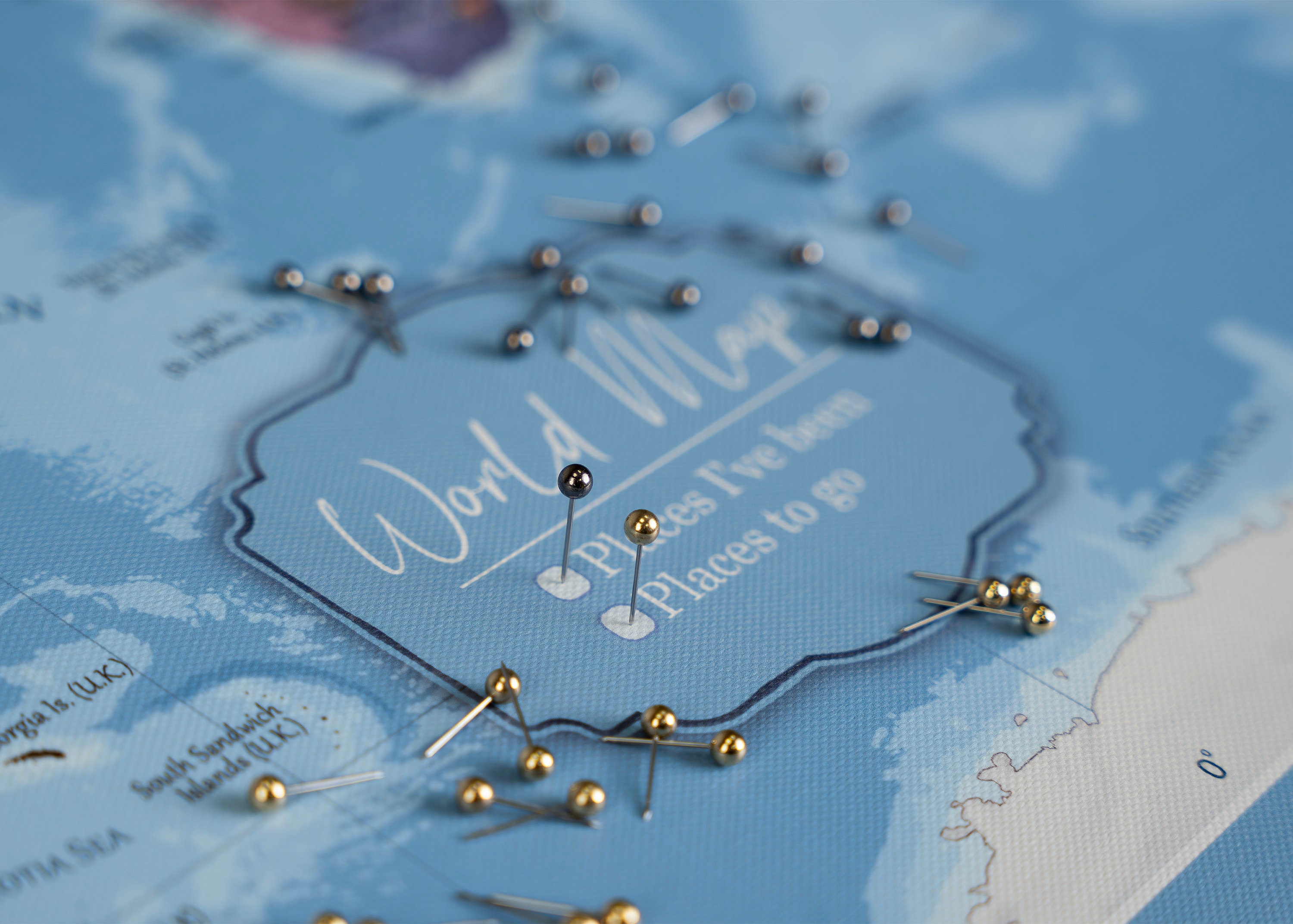 Personalized Travel World Map Push Pin Canvas Pinboard Handmade Home ...