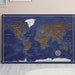 Customized World Travel Map on Canvas With Pins Ideal for Tracking ...