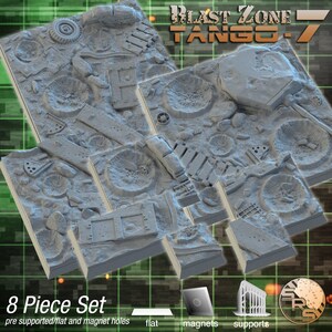 Warzone Scenery Bases Resin 3d Print Fantasy Sci-fi Square 25mm 32mm ...