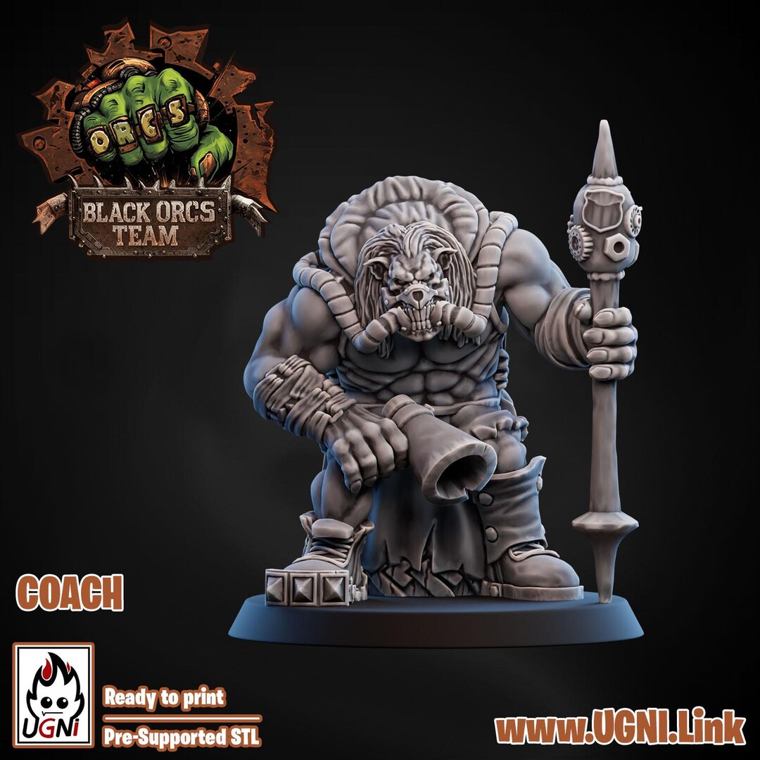 Fantasy Football Mech Ork Blood Coach Orc Bowl Apocalypse Dystopian Max ...