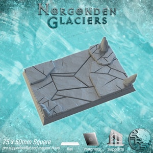 Ice Scenery Bases Resin 3d Print Fantasy Sci-fi Square 25mm 32mm 40mm ...