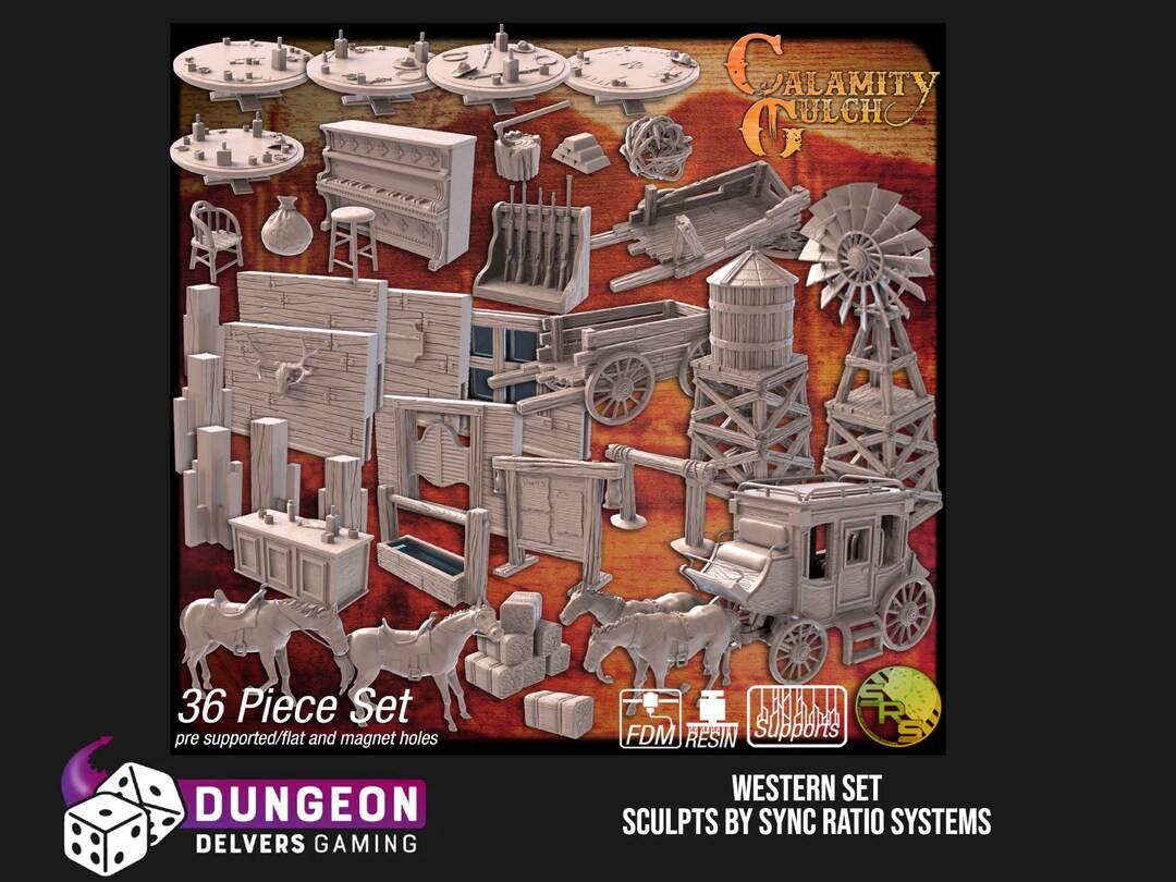 Western Saloon Fantasy Sci-fi Modular Terrain Scenery Scatter Basing ...