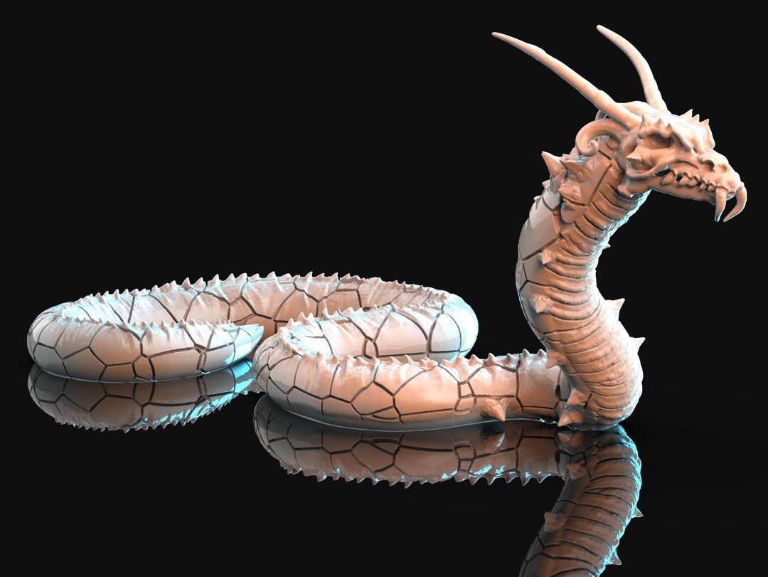Demonic Snake Beastiary V1 DND Monster Miniature Model RPG Table Top ...