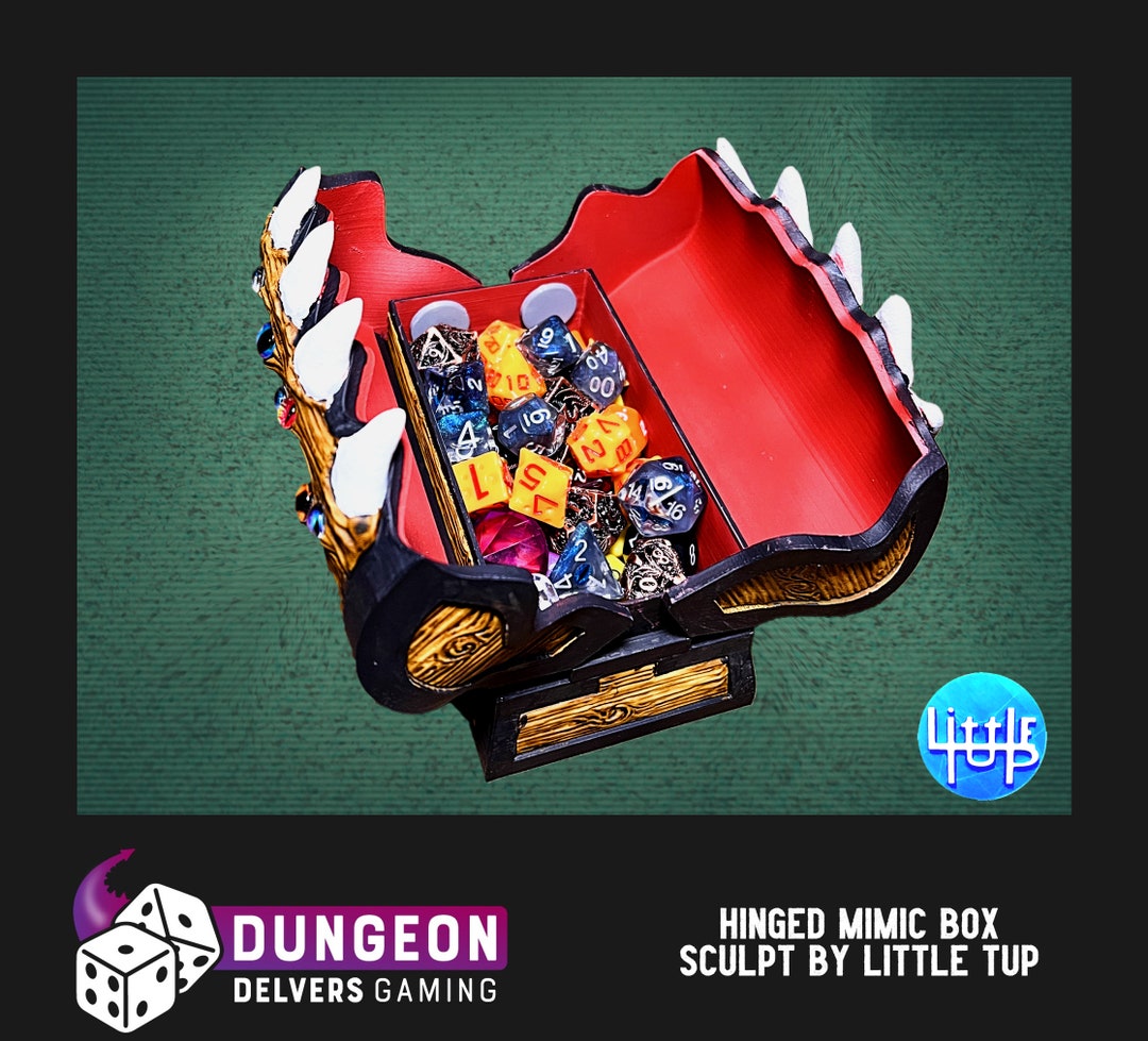 Mimic Dice Box Chest DND Accessories Gaming Die D20 Polyhedral Monster ...