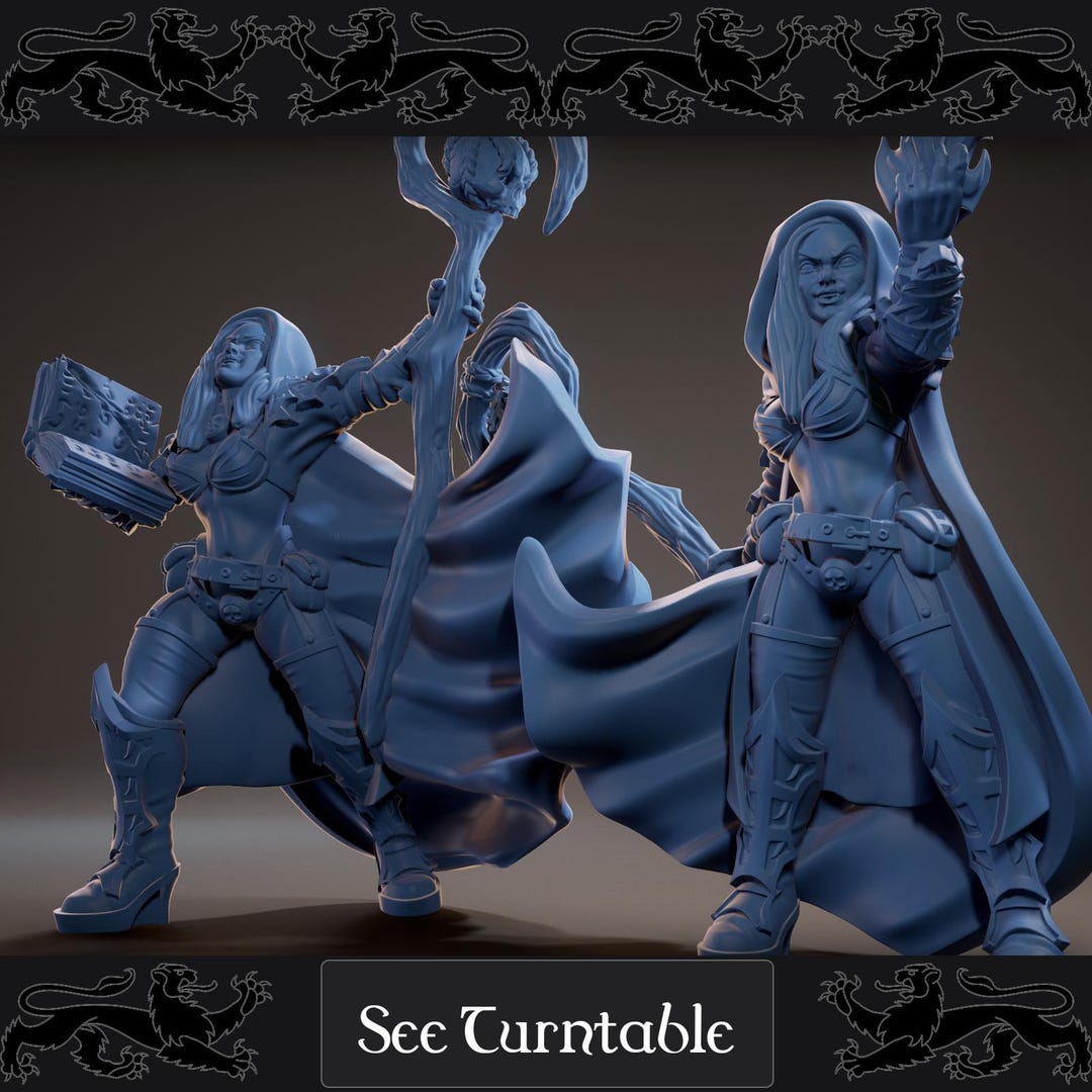 Female Necromancer Pair Beastiary V3 DND Monster Miniature Model RPG ...