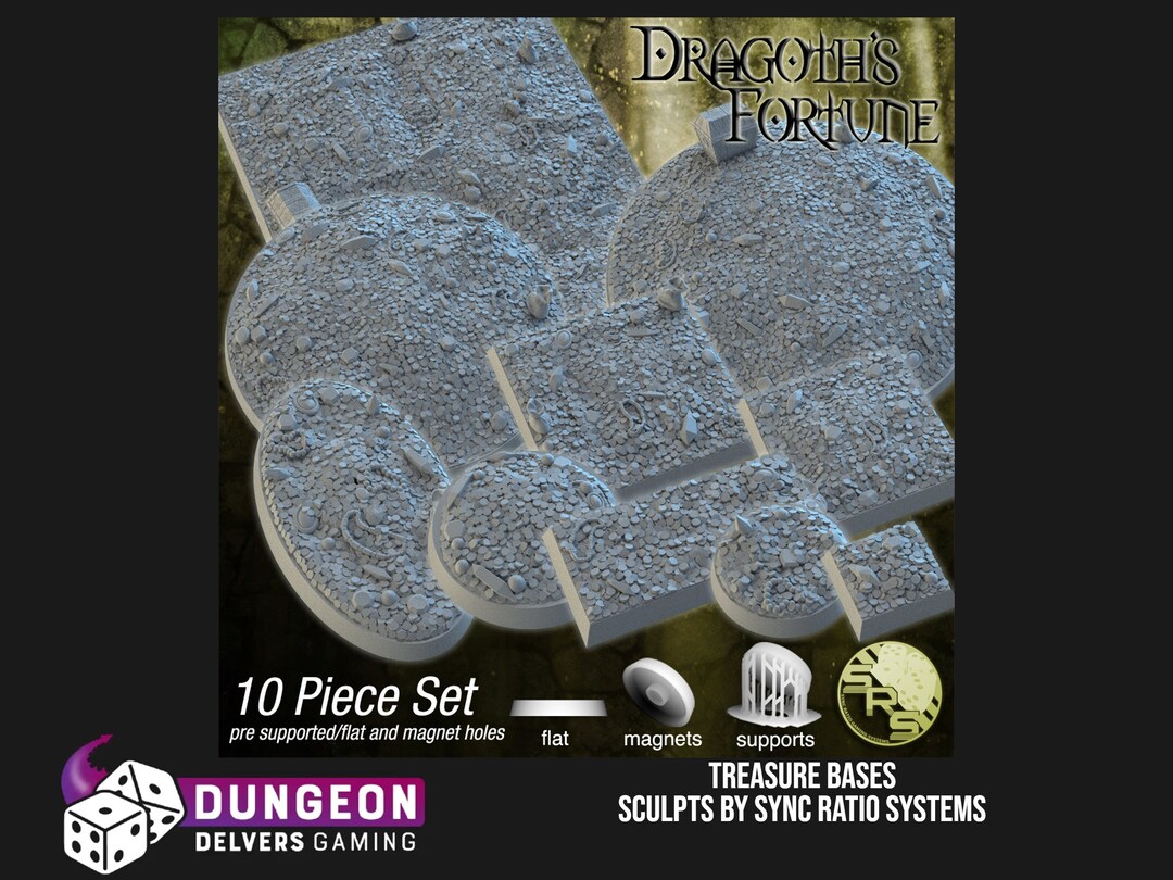 Treasure Scenic Scenery Bases Resin 3d Print Fantasy Sci-fi Loot Dragon ...