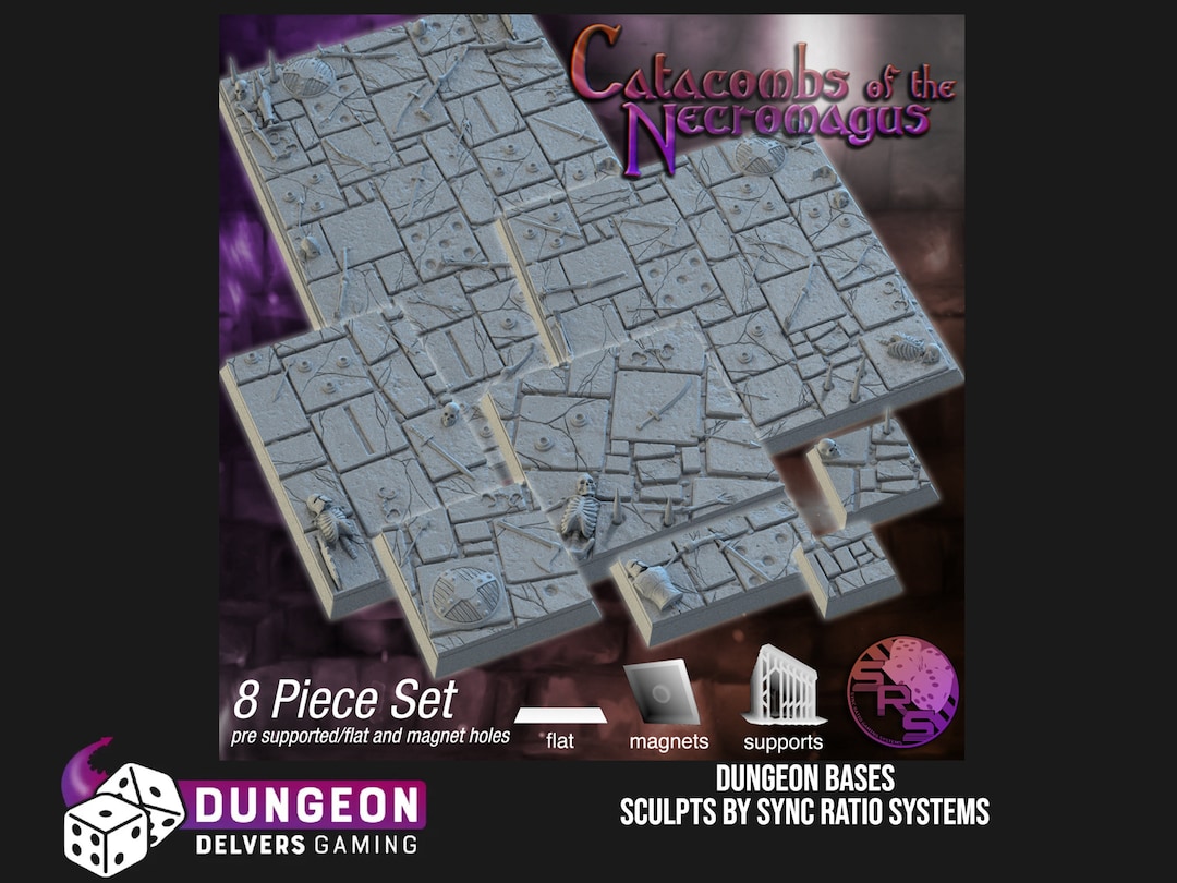Dungeon Scenery Bases Resin 3d Print Fantasy Sci-fi Square 25mm 32mm ...