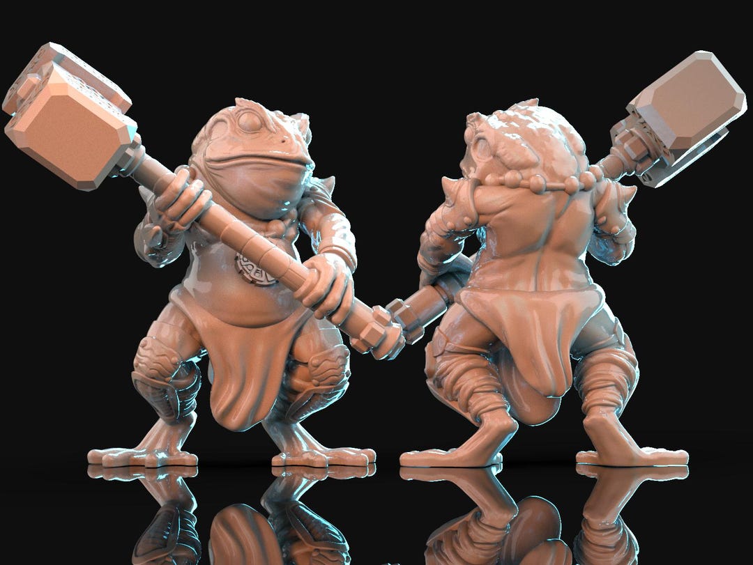 Toad V2 Bullywug Beastiary V1 DND Monster Miniature Model RPG Table Top ...