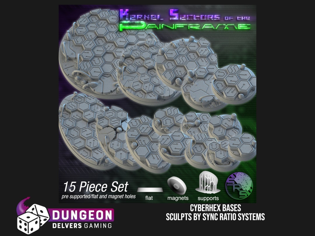 Cyberhex Scenic Scenery Bases Resin 3d Print Fantasy Sci-fi Tech Punk ...