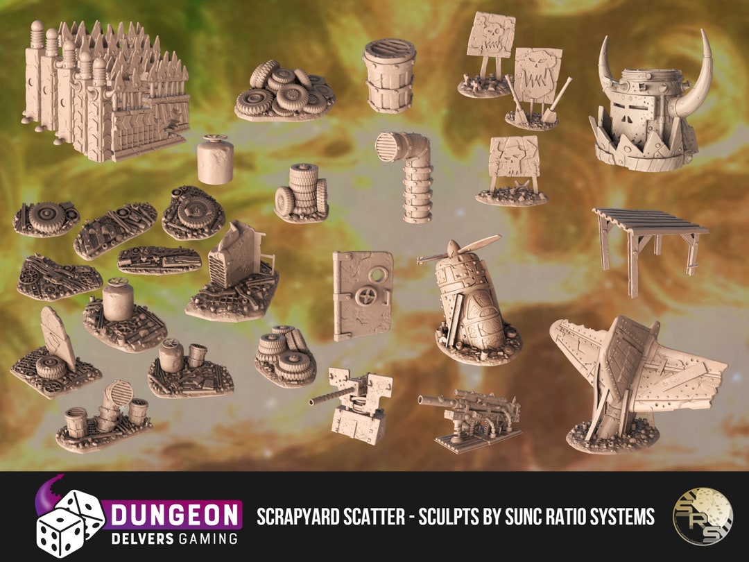 Scrapyard Scrap Heap Scenery Scatter Terrain 3d Print Team 40 AOS ...