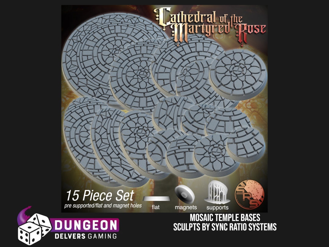 Mosaic Scenic Scenery Bases Resin 3d Print Fantasy Sci-fi Temple Church ...