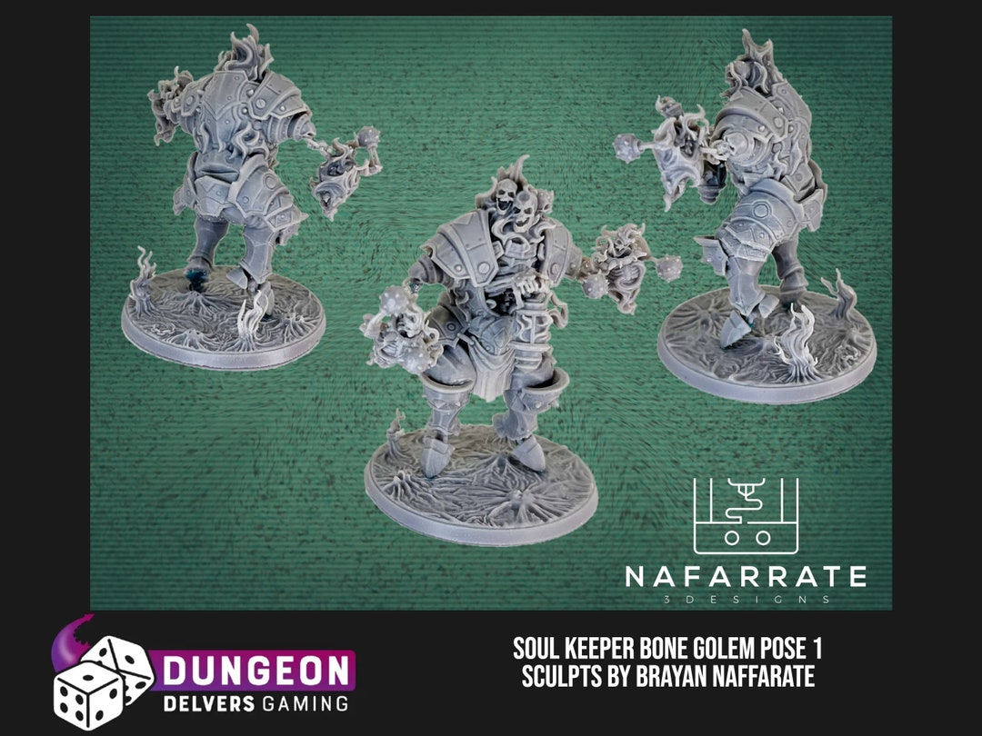 Greater Bone Golem Skeleton Soul Keeper DND Monster Fantasy Miniature ...