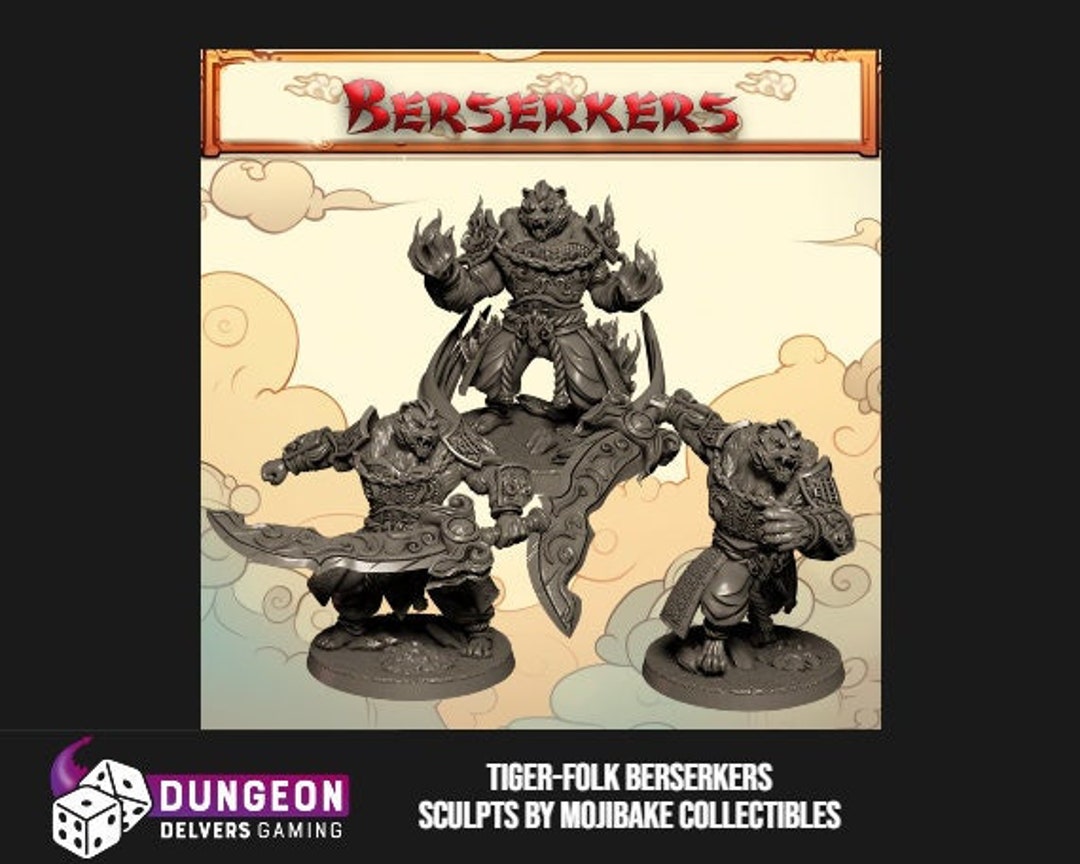 Tiger Folk Fantasy Berserker Squad Perfect for Rpgs and Tabletop Games ...