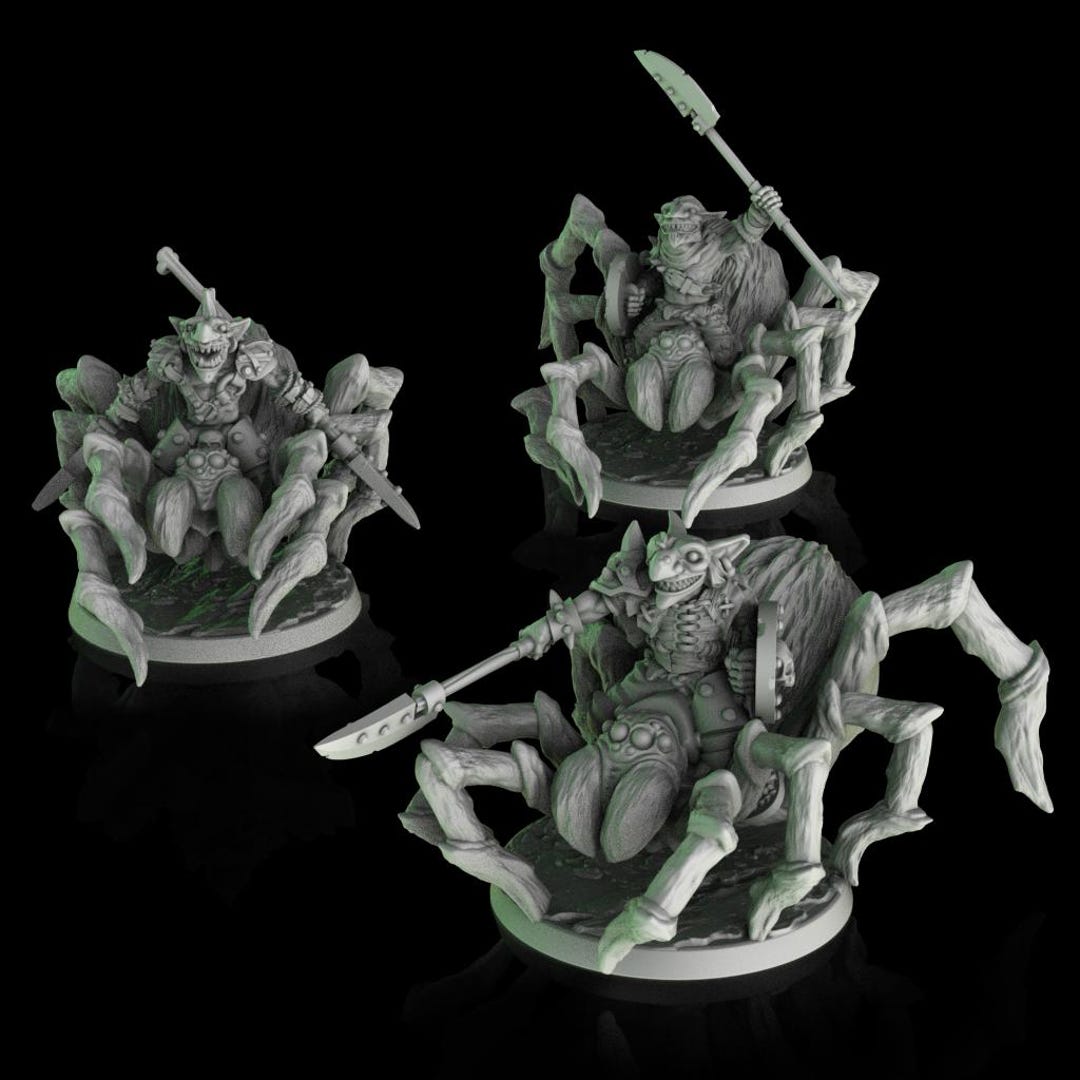 Goblin Spider Rider Unit Fantasy DND Green Race Orc Blood Path Bowl ...