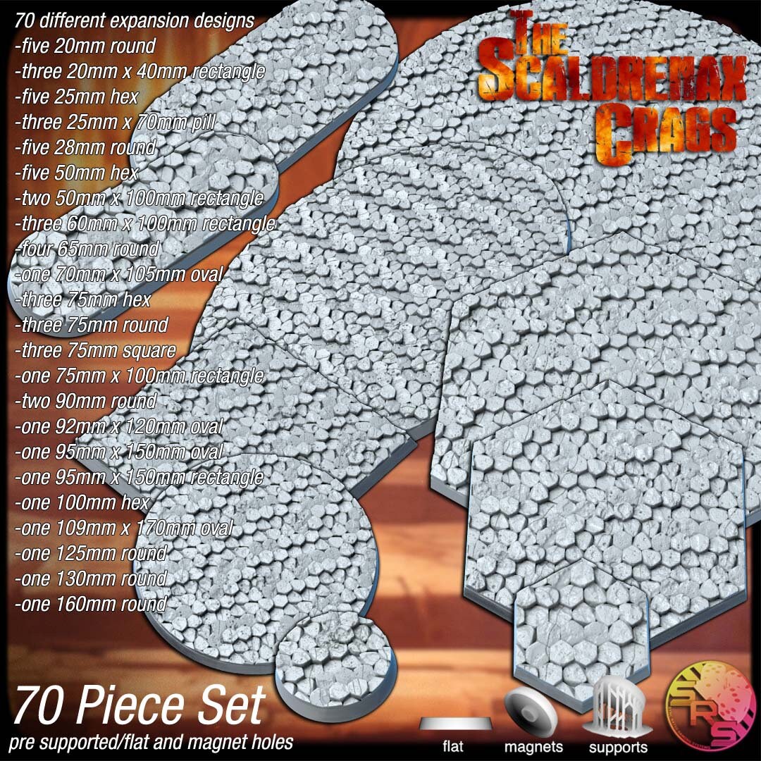 Basalt Magma Rock Magnetic Table Top RPG 3D Printed Resin Wargaming ...