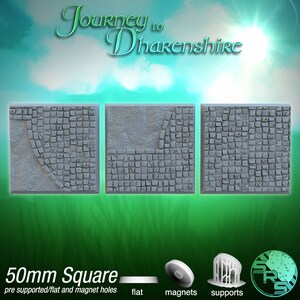 Cobblestone Scenery Bases Resin 3d Print Fantasy Sci-fi Square 25mm ...