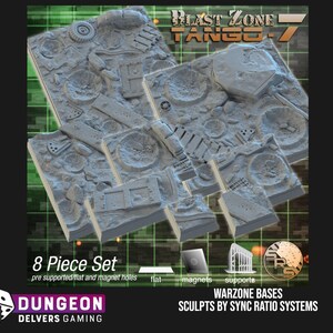 Warzone Scenery Bases Resin 3d Print Fantasy Sci-fi Square 25mm 32mm ...